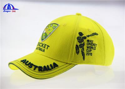 China Yellow Brushed Cotton Breathable Custom Baseball Caps with 3D Embroidery Logo for sale