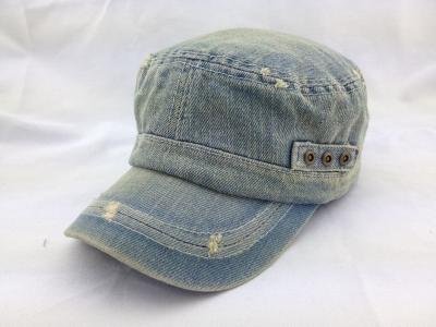 China Vintage Stone Military Washed Baseball Cap Hat Worn-out with Snap Button for sale