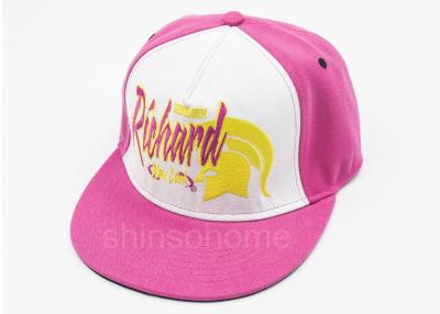 China Promotional Snapback Baseball Flat Bill Caps / Kids Baseball Hats Red With White for sale