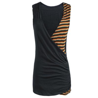 China Ladies T Shirt  Yarn Dyed Stripe fabric , Cotton Jersey Tank Top for sale