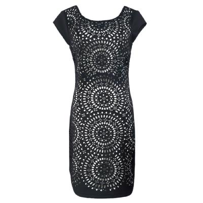 China Personalized Black working dresses for women , Sleeveless Hollow dress for sale