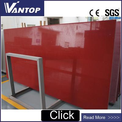 China 3cm Big Slab Starlight Red Color Quartz Stone for Wall Coverings for sale