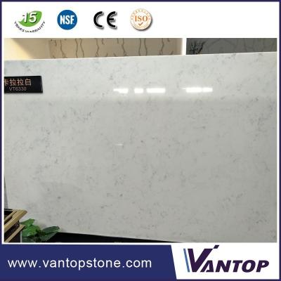 China Largest Size Natural Carrara White Marble Vein Imitation Quartz Stone for sale