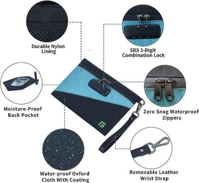 China Smell Proof Bags with Combination Lock,Carbon Lined Odor Proof Pouch 10.2 x 7.2 inches Medicine Lock Bag Travel Storage for sale