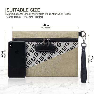 China Smell Proof Bags with Combination Lock,Carbon Lined Odor Proof Pouch 10.2 x 7.2 inches Medicine Lock Bag Travel Storage for sale