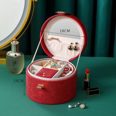 China CHINESE STYLE HAND DECORATION BOX HIGH-GRADE JEWELRY BOX LARGE CAPACITY WATERPROOF PORTABLE JEWELRY BOX HOUSEHOLD MULTI- for sale