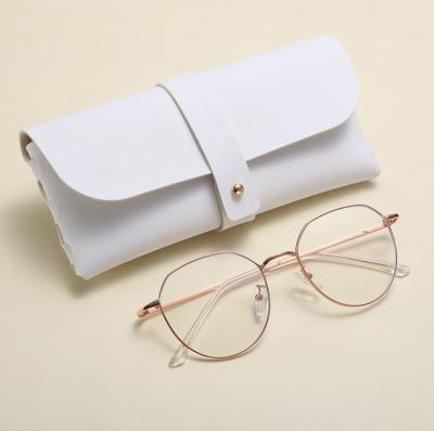 China FASHION NEW BUCKLE GLASSES BOX CROSS-BORDER SUNGLASSES BOX SUNGLASSES BOX LEATHER BOX CONVENIENT BOX for sale
