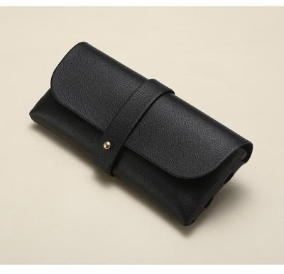 China FASHION NEW BUCKLE GLASSES BOX CROSS-BORDER SUNGLASSES BOX SUNGLASSES BOX LEATHER BOX CONVENIENT BOX for sale