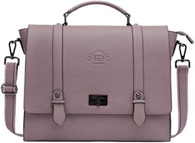 Cina EASEGAVE BRIEFCASE per laptop da 17 pollici da donna, VINTAGE PURPLE SAFFIANO ECO-LEATHER, MULTI-COMPARTMENT, Capacità di peso di 3 libbre in vendita