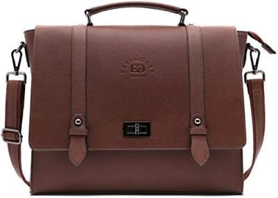 Cina EASEGAVE BRIEFCASE per laptop da 17 pollici da donna, VINTAGE PURPLE SAFFIANO ECO-LEATHER, MULTI-COMPARTMENT, Capacità di peso di 3 libbre in vendita