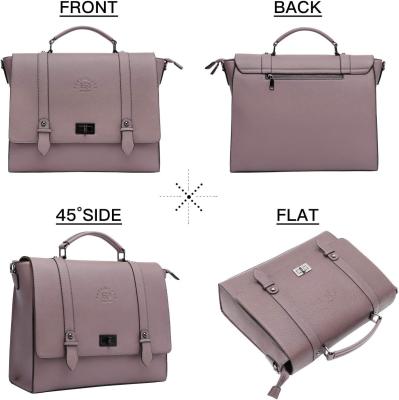 Cina EASEGAVE BRIEFCASE per laptop da 17 pollici da donna, VINTAGE PURPLE SAFFIANO ECO-LEATHER, MULTI-COMPARTMENT, Capacità di peso di 3 libbre in vendita