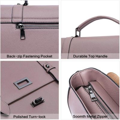 Cina EASEGAVE BRIEFCASE per laptop da 17 pollici da donna, VINTAGE PURPLE SAFFIANO ECO-LEATHER, MULTI-COMPARTMENT, Capacità di peso di 3 libbre in vendita