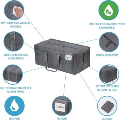 China VENO 4 Pack Moving Bags Plastic Storage Totes Clothes Organization Large W Lid/Zipper. Packing Boxes/Bins Alternative. for sale