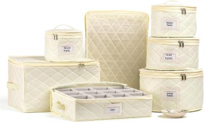 China CHINA STORAGE CONTAINERS QUILTED. 7PC DISHES STORAGE KIT WITH 48 CUT-TO-SIZE FELT INNERS. FINE CHINA STORAGE, PLATE for sale