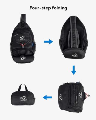 China WATERFLY PACKABLE SMALL CROSSBODY SLING BACKPACK SHOULDER CHEST BAG DAYPACK FOR HIKING TRAVELING for sale