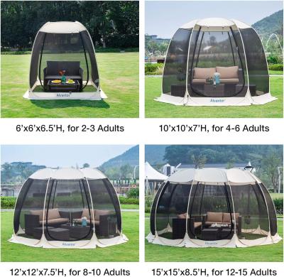 China Alvantor Screen House Room Camping Tent Outdoor Canopy Pop Up Sun Shade Hexagon Shelter Mesh Walls Not Waterproof 6'x6' for sale