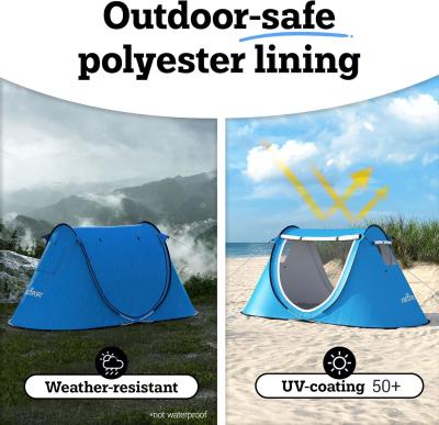 Cina Abco Pop Up Tent per 2 persone - Cabana portatile con 2 porte, resistente all'acqua e protezione UV, borsa da trasporto - Sky Blue in vendita