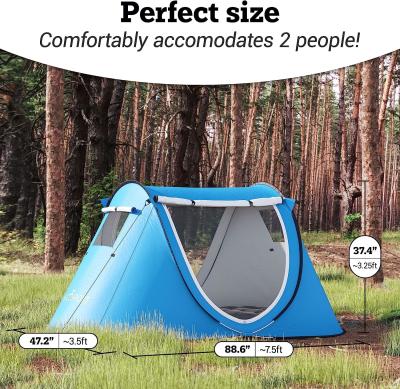 Cina Abco Pop Up Tent per 2 persone - Cabana portatile con 2 porte, resistente all'acqua e protezione UV, borsa da trasporto - Sky Blue in vendita