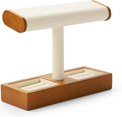 China Solid Wood Watch Display Stand T-bar Watch Stand Jewelry Holder Stand Watch Cases For Men Watch Holder Organizer For Men for sale