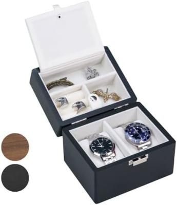 Cina Casella per orologi, custodia da viaggio per uomini, organizzatore per orologi in legno e portagioielli per donna, protezione portatile a 2 slot in vendita