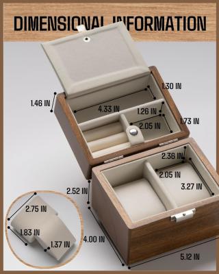 Cina Casella per orologi, custodia da viaggio per uomini, organizzatore per orologi in legno e portagioielli per donna, protezione portatile a 2 slot in vendita