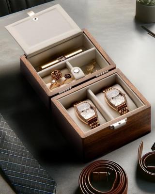 Cina Casella per orologi, custodia da viaggio per uomini, organizzatore per orologi in legno e portagioielli per donna, protezione portatile a 2 slot in vendita