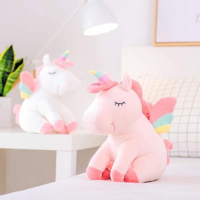 Cina Lazada Unicorn Stuffed Animal Plush Toys Ragazze Regali con ali arcobaleno Bianco 12 pollici in vendita
