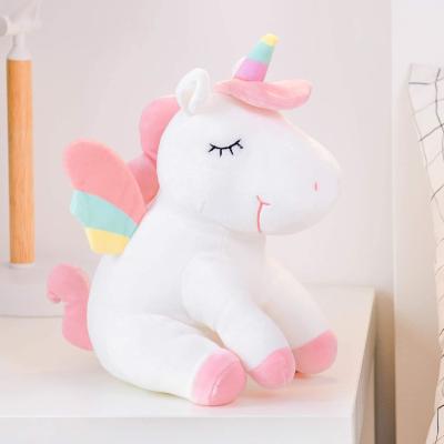 Cina Lazada Unicorn Stuffed Animal Plush Toys Ragazze Regali con ali arcobaleno Bianco 12 pollici in vendita