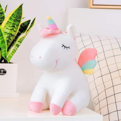 Cina Lazada Unicorn Stuffed Animal Plush Toys Ragazze Regali con ali arcobaleno Bianco 12 pollici in vendita