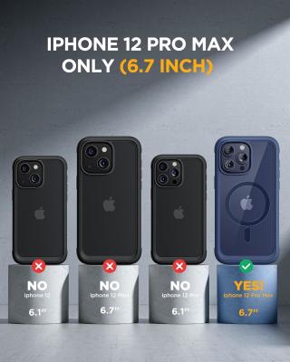 China Magnetic for iPhone 12 Pro Max Case Full-Body Built-in Glass Screen Protector& Camera Protector for sale
