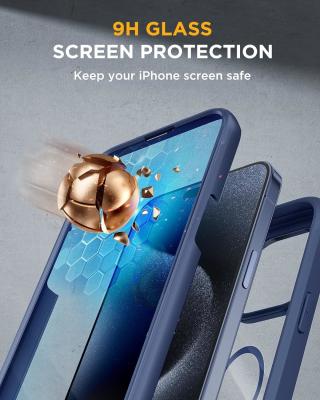 China Magnetic for iPhone 12 Pro Max Case Full-Body Built-in Glass Screen Protector& Camera Protector for sale