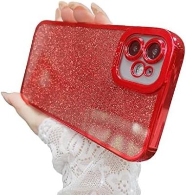 China iPhone 12 Pro Max transparent case design, built-in glitter luxury shiny paper, pop and beautiful for sale