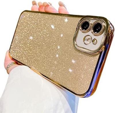 China iPhone 12 Pro Max transparent case design, built-in glitter luxury shiny paper, pop and beautiful for sale