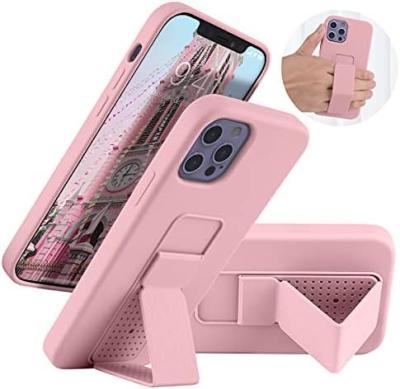 China Silicone Kickstand Case Compatible with iPhone 11 case(6.1 in) Vertical and Horizontal Stand Hand Strap Metal Kickstand for sale