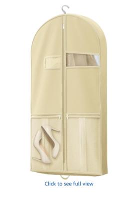 China 43" Travel Garment Bag with Accessories Zipper Pocket, Heavy Duty Suit Bag for Suits, Tuxedos, Dresses, Coats, Beige, 1 pack for sale