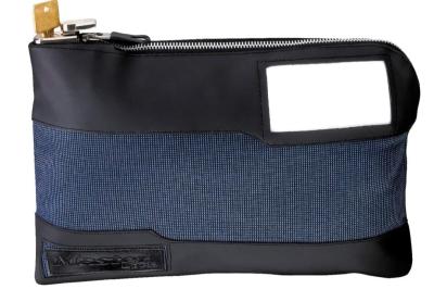 China Master Lock Money Bag with Key Lock and Zipper for Cash, 11-1/2 in. Long Locking Portable Travel Money Pouch Protects Passports, Valuables, 7120D, Blue for sale