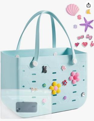 China Beach Bag for Women, Water-resistant Rubber Tote Bag, Sandproof Vacation Essentials for Summer Swim Cruise Pool for sale