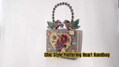 Fluttering Heart Top Handle Handbag