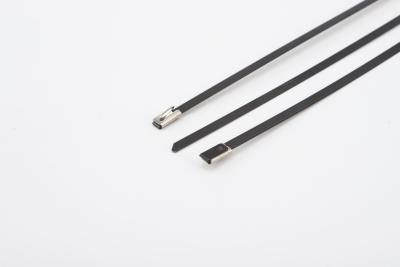China Color Coated Stainless Steel Banding Strap , 0.59" Stainless Steel 304 Ball Lock Cable Ties for sale