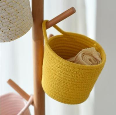 Decorative Custom Woven Cotton Rope Candy Storage Fabric Container Wholesale Spa Gift hanging Baskets Organizer