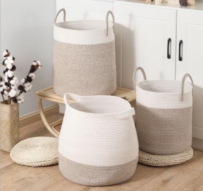 Decorative Custom Woven Cotton Rope Laundry Toys Candy Storage Fabric Container Wholesale Spa Gift Baskets Organizer