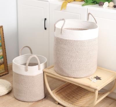 Decorative Custom Woven Cotton Rope Laundry Toys Candy Storage Fabric Container Wholesale Spa Gift Baskets Organizer