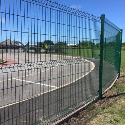 China 2.2 2.4 Meters Steel Wire Mesh Fence PVC Coated Triangle Fence Welded Curved Garden Square for sale