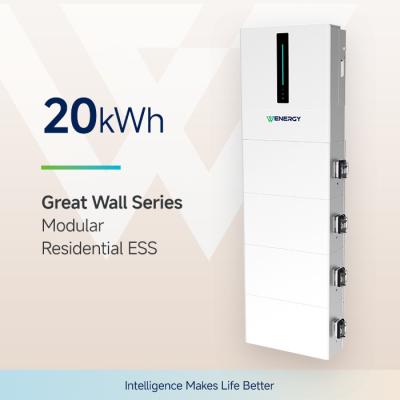 China Wandmontage huishoudelijk batterijopslagsysteem residentieel ESS 20Kwh IP65 lange levensduur Te koop