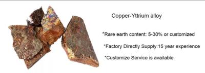 China Factory Supply CuY20 Copper Yttrium Master Alloy 99.9% Purity for sale