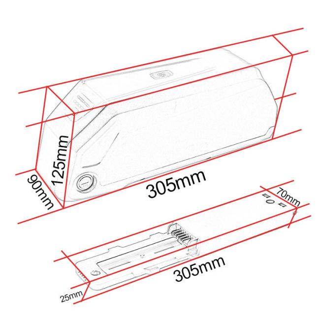 36V 48V 52volt E Bike Batteries 13ah 15ah 17.5ah Hailong Ion Battery Akku Case Box Electric Bicycle