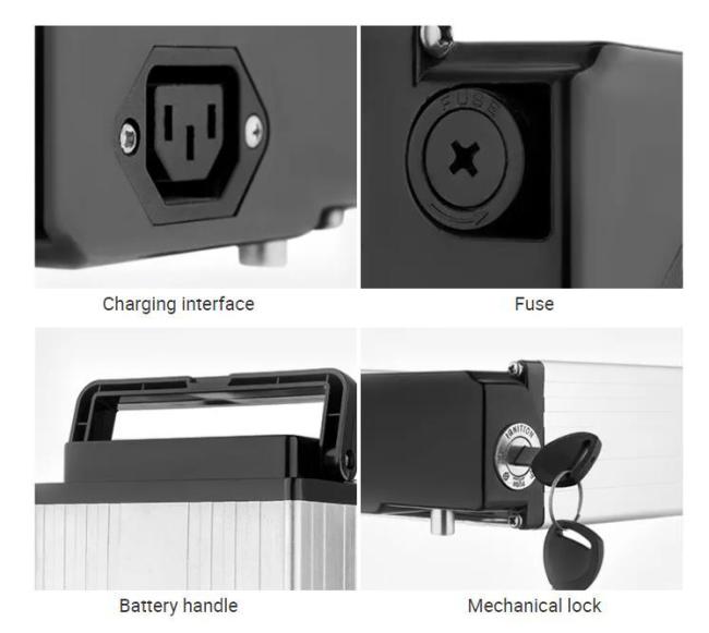 18650 Cell 48V 250W 500W Silver Rear Rack Rechargeable E Bike Battery 36V E Bike Battery Custom Produce ISO9001 Certificated Battery Fiets Accu Fahrrad Akku