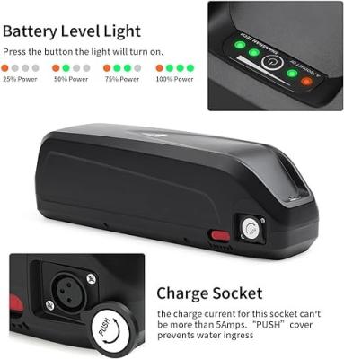 36V Ebike Hailong Downtube Lithium Battery for Electric Bike with USB Charger Included