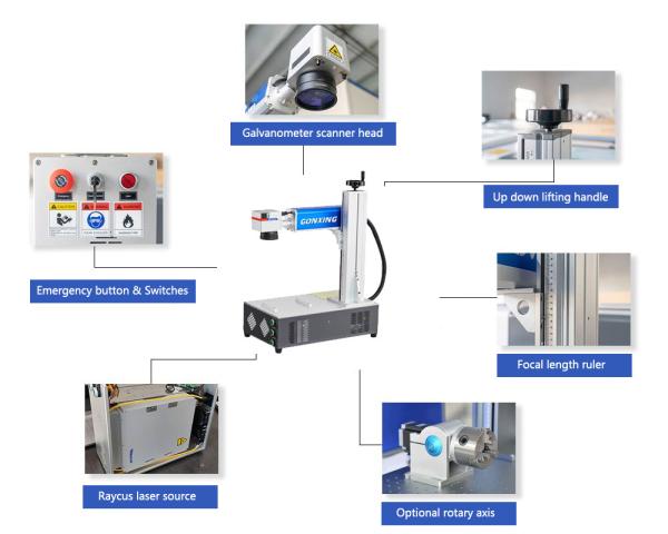 Quality 1064nm Laser Farms Color Marking Handheld Stainless Steel Marker with 60/100W for sale