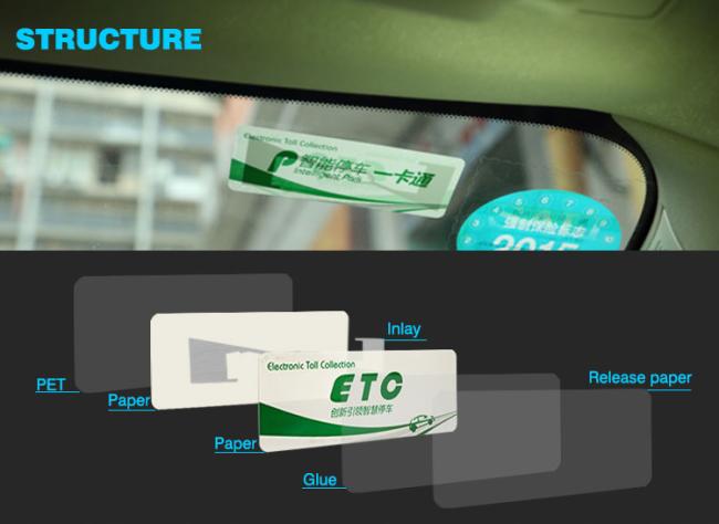EPC Class 1 Gen 2 rfid windshield stickers label